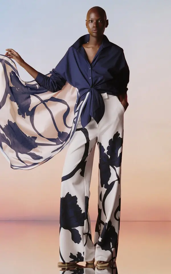 ANDRES OTALORA Dalila Tie-front Blouse - Navy