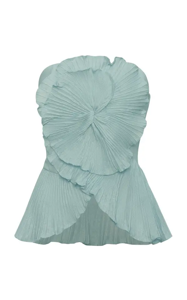 ANDRES OTALORA Imara Pleated Linen Top
