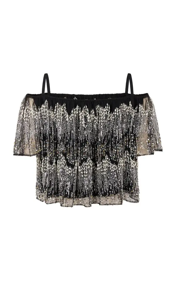 Rabanne Embellished Tulle Top