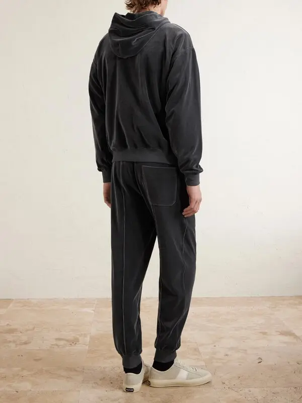 TOM FORD Cotton-blend Velour Hoodie - Gray