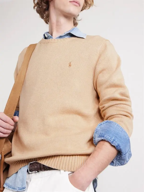 Polo Ralph Lauren Logo-embroidered Cotton Sweater - Neutrals