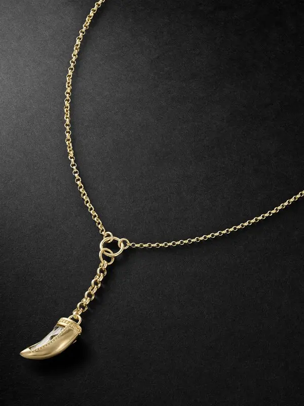FOUNDRAE La Loba Claw Prasiolite Pendant Necklace - Gold