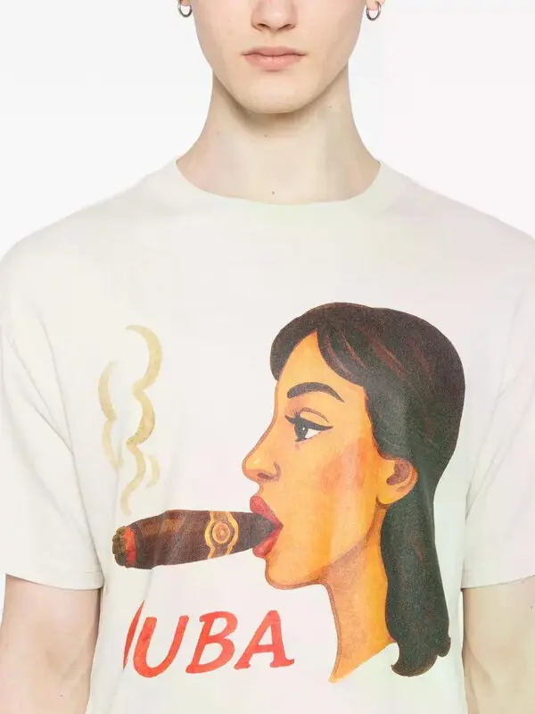 MELT Cotton Printed T-shirt - Neutrals