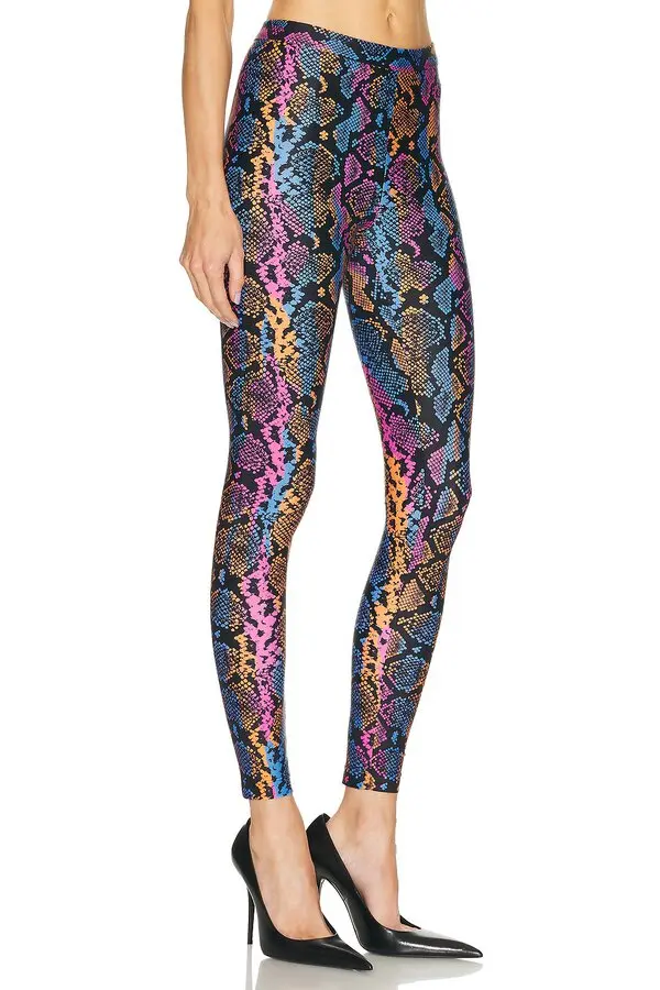 Versace Python Print Legging In Blue,pink - Sky, Pink Sapphire, & Autumn Spice
