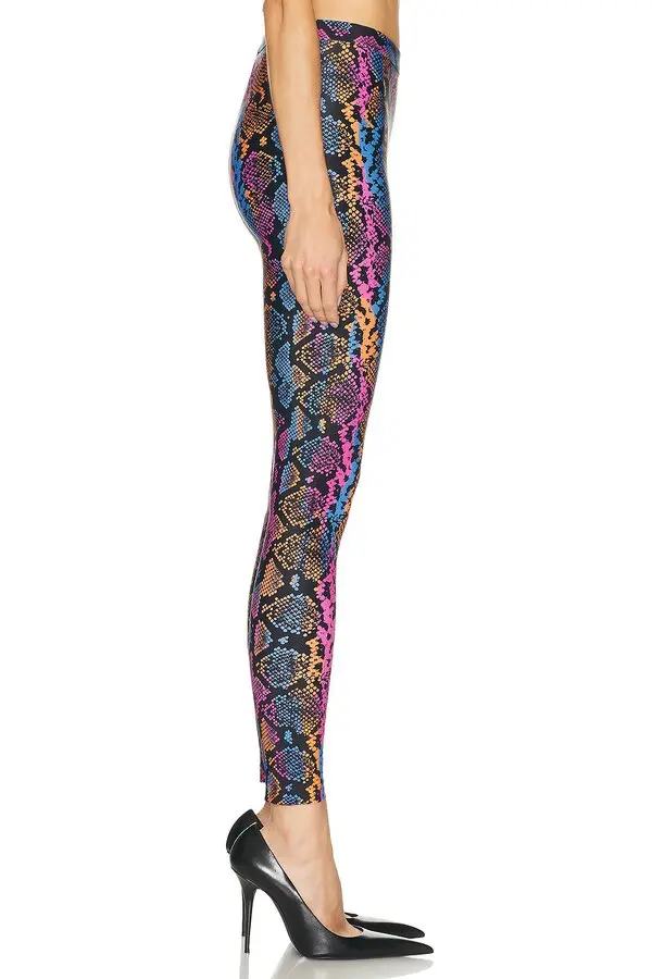 Versace Python Print Legging In Blue,pink - Sky, Pink Sapphire, & Autumn Spice