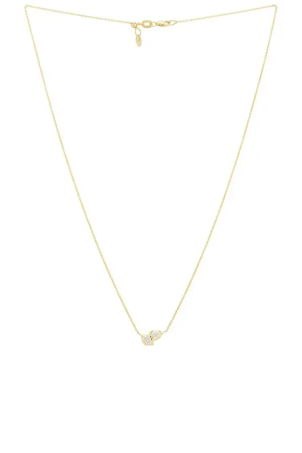 JADE TRAU Poppy Two Stone Pendant Necklace - 18k Gold