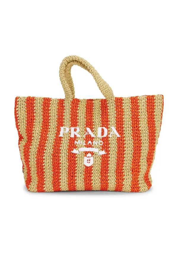 Prada Raffia Tote Bag