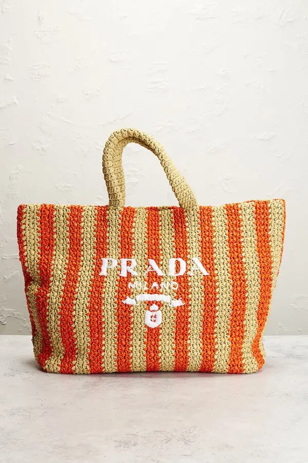 Prada Raffia Tote Bag