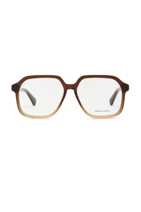 Bottega Veneta Slim Ribbon Eyeglasses - Brown & Transparent