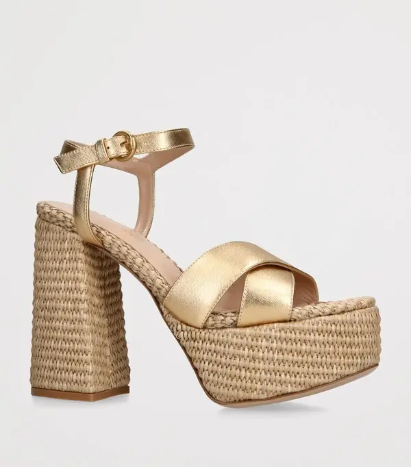 GIANVITO ROSSI Nappa-raffia Bebe Platform Sandals 70