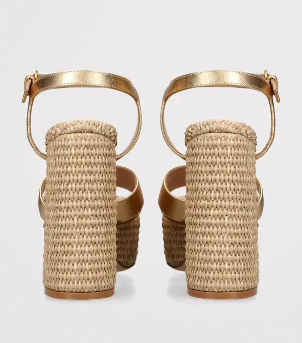 GIANVITO ROSSI Nappa-raffia Bebe Platform Sandals 70