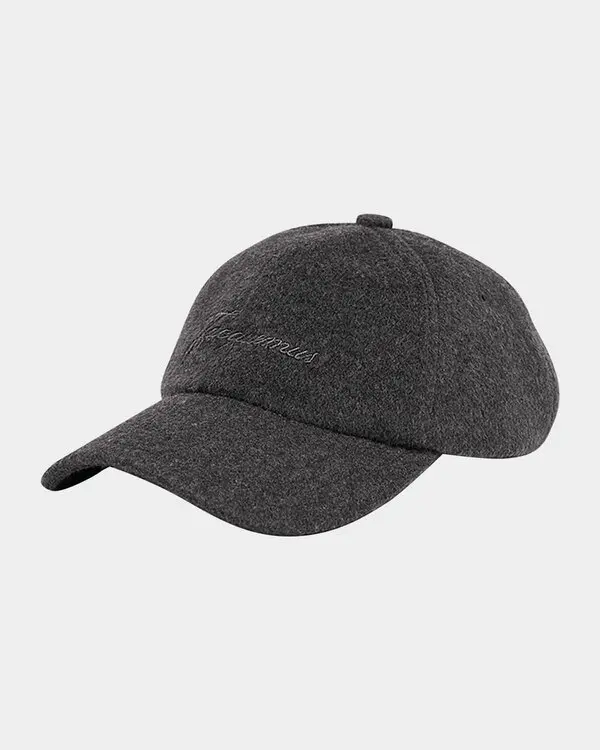 Jacquemus Wool Baseball Cap - Dark Grey