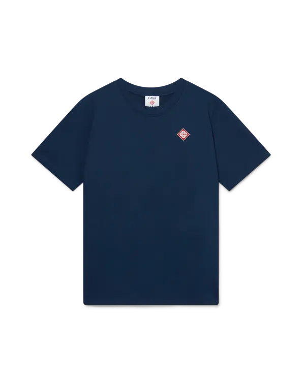 Casablanca Navy Diamond Logo Short Sleeve T-shirt - Multicolor