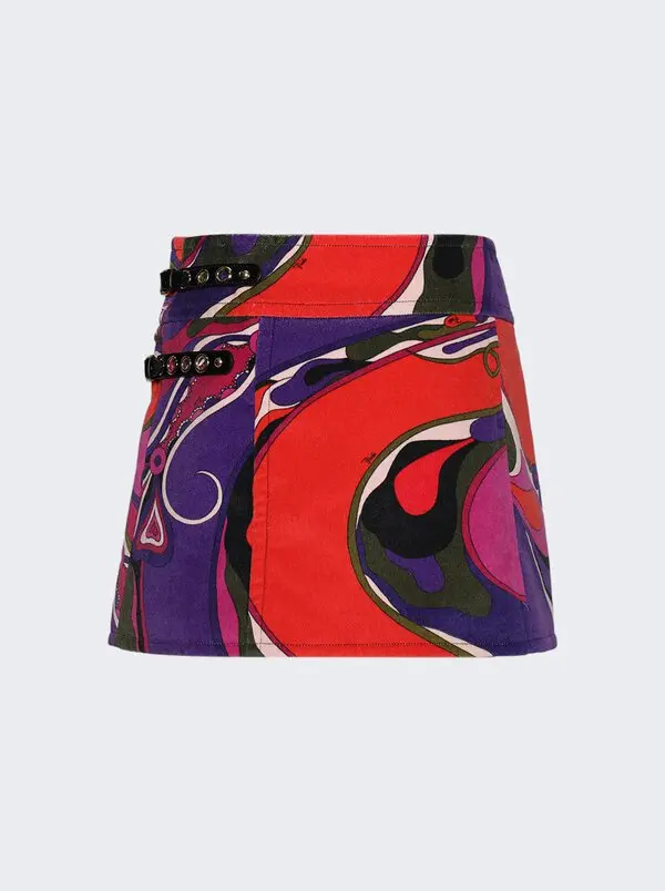 Emilio Pucci Orchidee Print Mini Skirt