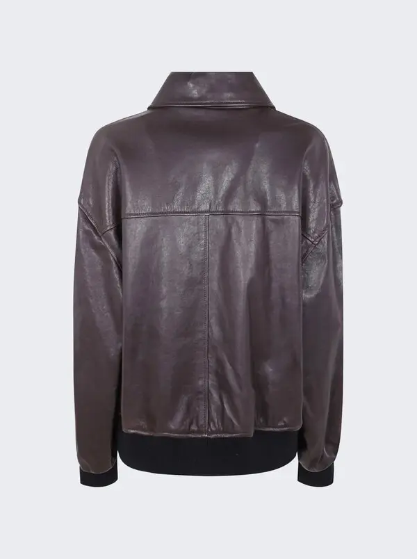 Khaite Shelman Lambskin Jacket - Brown