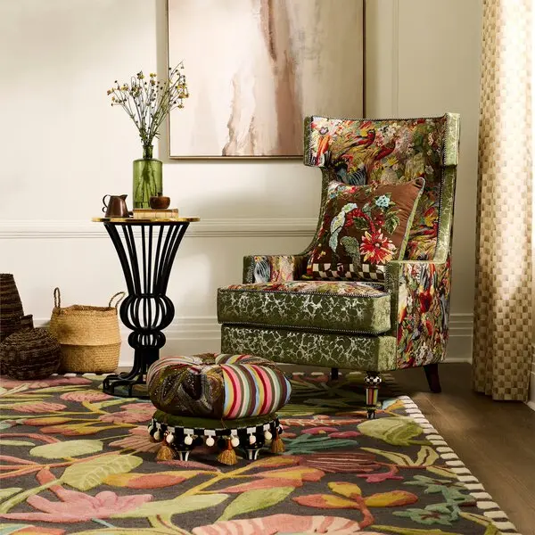MACKENZIE-CHILDS Birdsong Wingback Chair