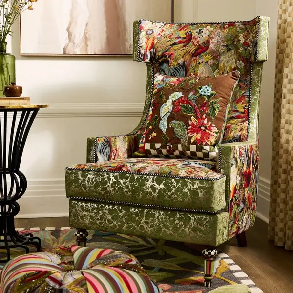 MACKENZIE-CHILDS Birdsong Wingback Chair