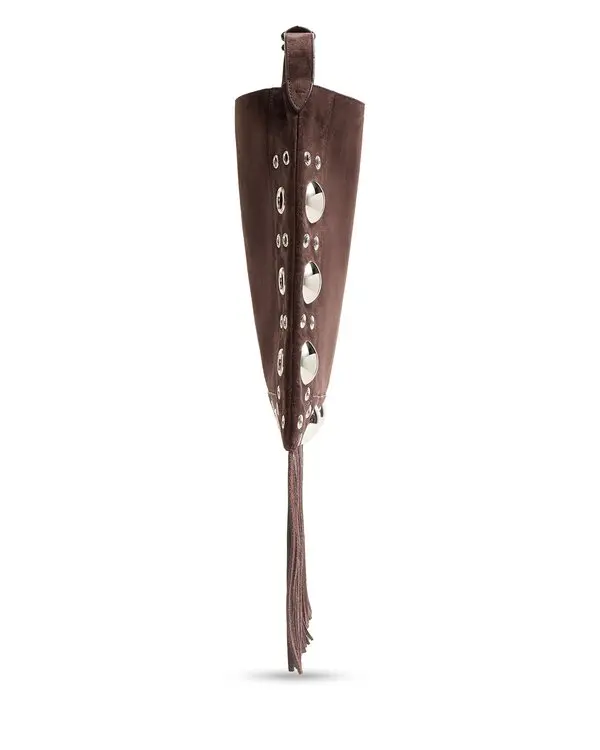 Valentino Garavani Vlogo Fringed Suede Shoulder Bag