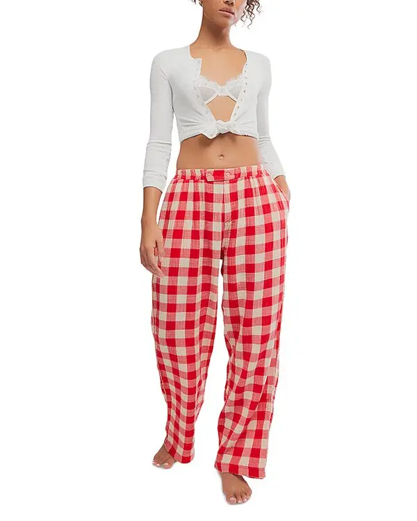 Free People Be Mine Pajama Pants - Atlas Red Combo