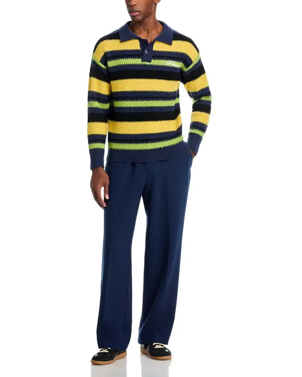 PLEASURES Cooper Striped Polo Sweater