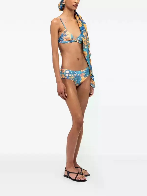 DONDE ESTEBAN Floral Bikini Bottom - Blue