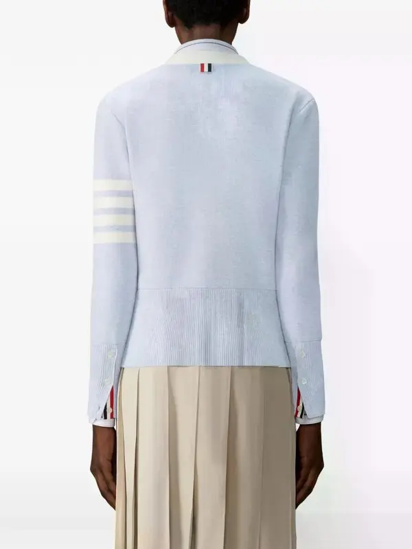 Thom Browne Striped Front-pocket Cardigan - Grey