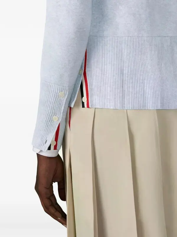 Thom Browne Striped Front-pocket Cardigan - Grey