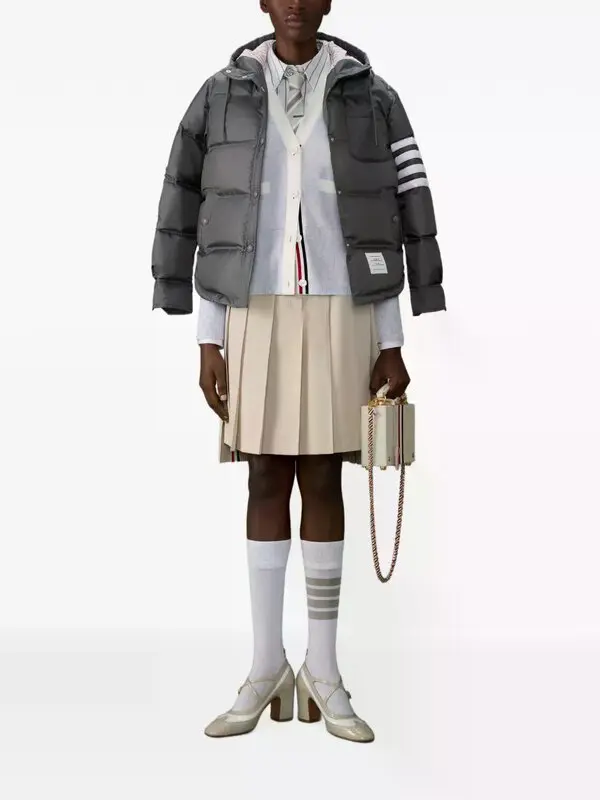 Thom Browne Striped Front-pocket Cardigan - Grey