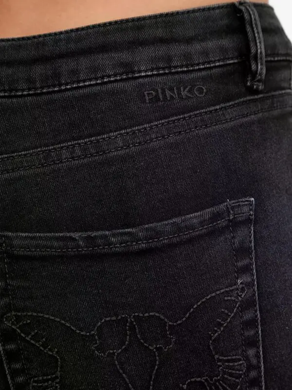 Pinko Love Birds Embroidered Flared Jeans