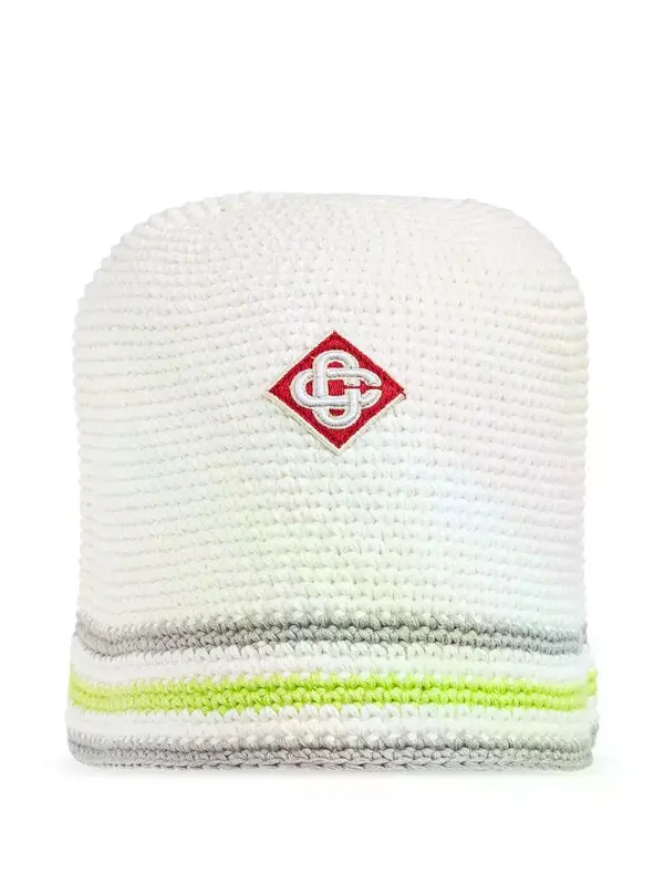 Casablanca Embroidered Trimmed Beanie - White