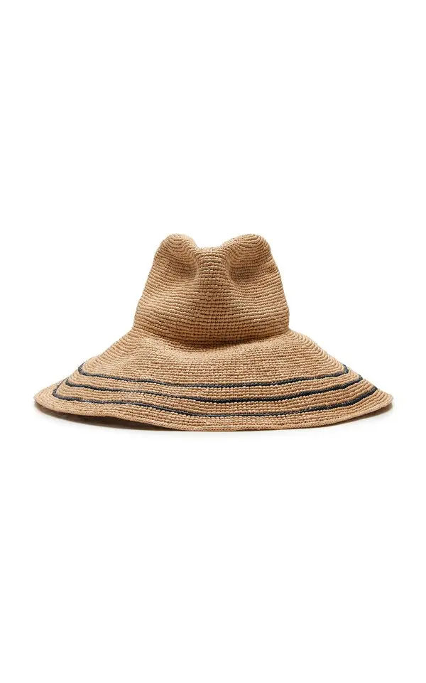 Janessa Leoné Waverly Wide Brim Raffia Hat - Neutral