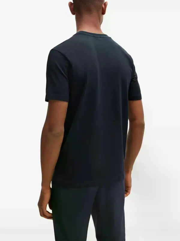 BOSS Logo-embroidered Stretch-cotton T-shirt