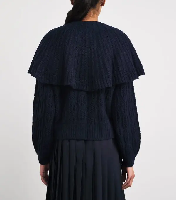 FRAME Merino Wool-blend Cape Sweater - Blue