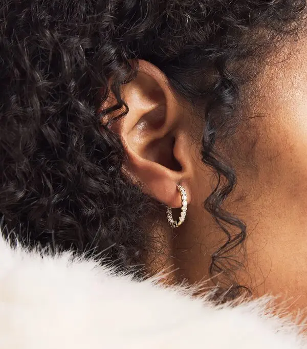 Harrods Diamond Hoop Earrings