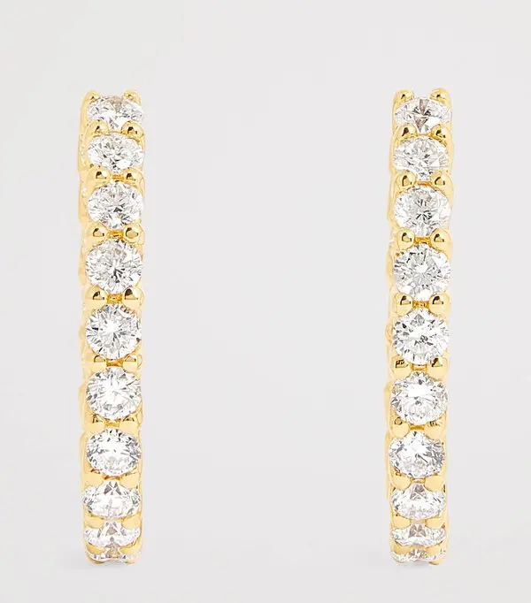 Harrods Diamond Hoop Earrings