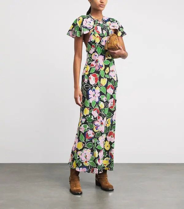 Rixo Silk Aryella Midi Dress