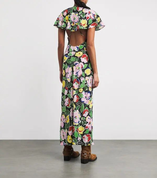 Rixo Silk Aryella Midi Dress