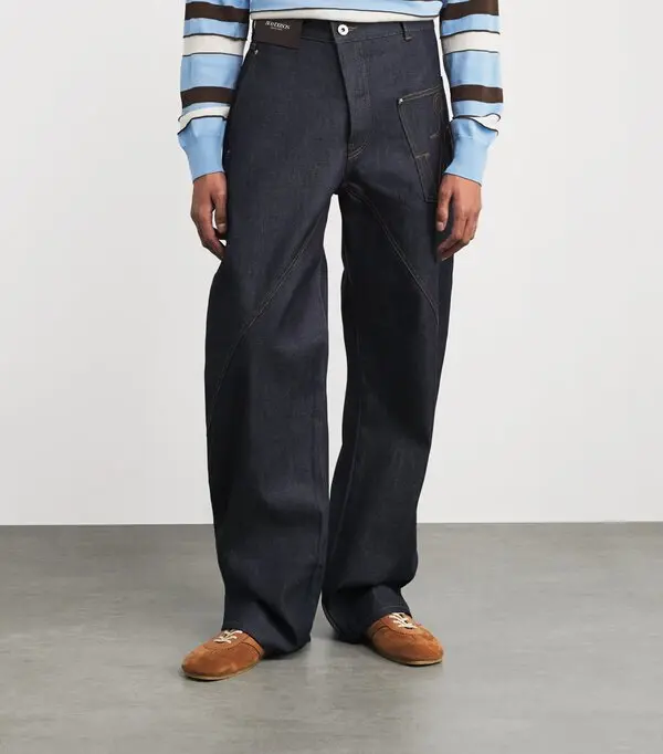 JW Anderson Twisted Wide-leg Jeans - Blue