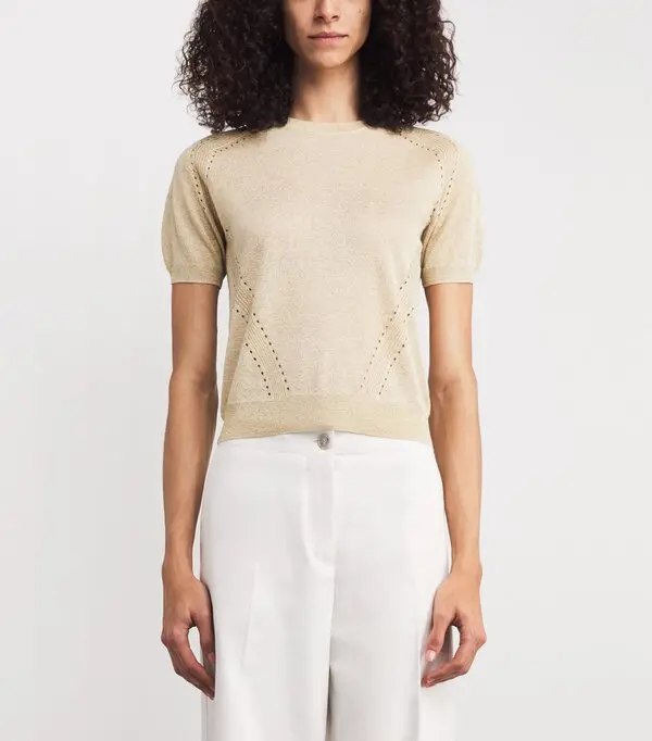 JOSEPH Metallic Lurex Lille Top - Yellow