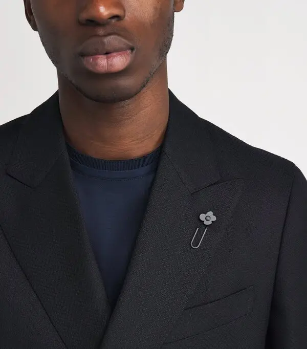 LARDINI Wool Double-breasted Blazer