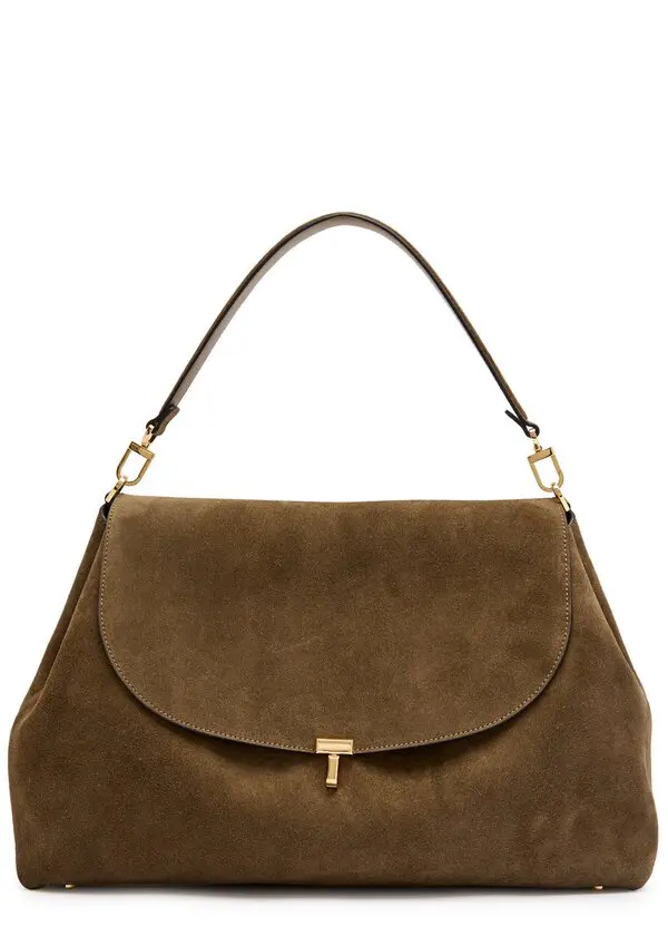 TOTEME T-lock Suede Top Handle Bag