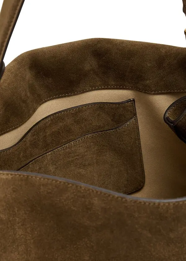 TOTEME T-lock Suede Top Handle Bag