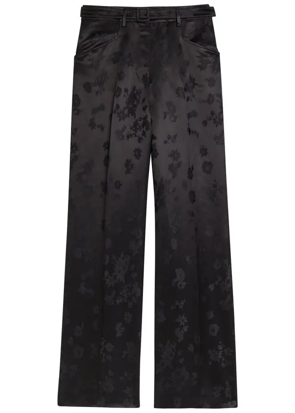 Gabriela Hearst Norman Floral-jacquard Silk Trousers