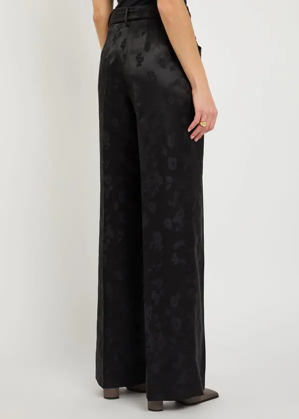 Gabriela Hearst Norman Floral-jacquard Silk Trousers
