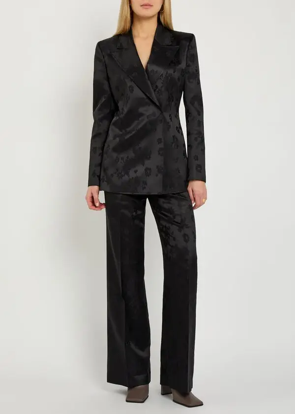 Gabriela Hearst Norman Floral-jacquard Silk Trousers