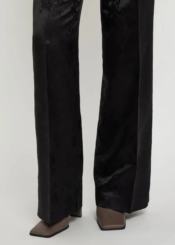 Gabriela Hearst Norman Floral-jacquard Silk Trousers