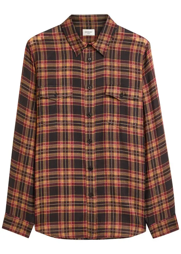 Saint Laurent Plaid Wool Shirt