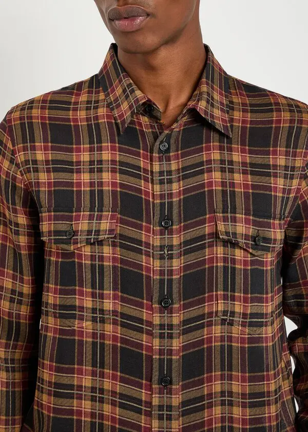 Saint Laurent Plaid Wool Shirt