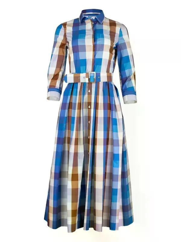 SARA ROKA Nidina Checked Maxi Dress