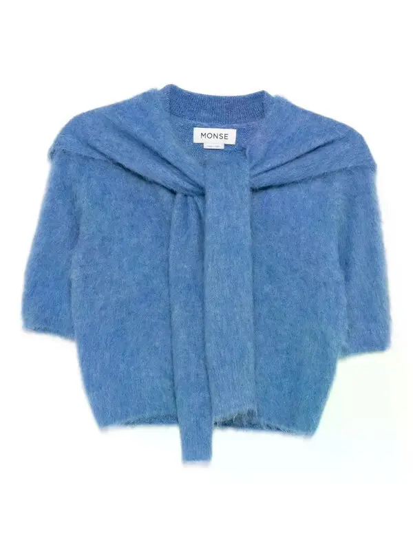 Monse Knitted Scarf Top - Blue